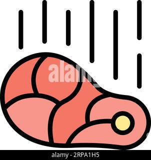 Beef brisket color line icon. Cutting meat. Pictogram for web page ...