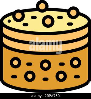 Big cheesecake icon outline vector. Cake dessert. Food cream Stock ...