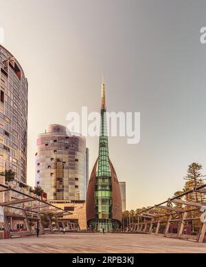 Perth, WA, Australia - The Bell Tower building illuminated at night ...