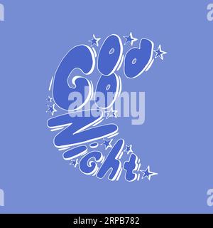 Good Night. Hand drawn typography poster. T shirt hand lettered ...