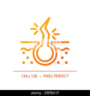 2D hair bulb damage thin linear gradient icon Stock Vector Image & Art ...