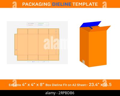 RSC Carton Box Die line Template Stock Vector Image & Art - Alamy