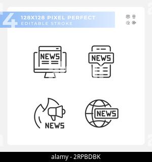 Editable pixel perfect journalism icons pack Stock Vector Image & Art - Alamy