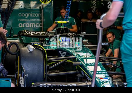 The 2023 Aston Martin AMR23 Formula One Car driven by Lance Stroll and Fernando Alonso, on ...
