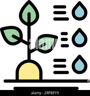 Water drop plant sensor icon outline vector. Digital future. Vertical modern Stock Vector Image ...