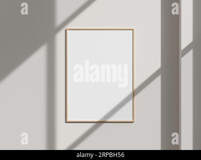 Minimal wall photo frame with window shadow Stock Photo - Alamy
