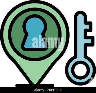 Key point location icon outline vector. List check. Business word Stock ...