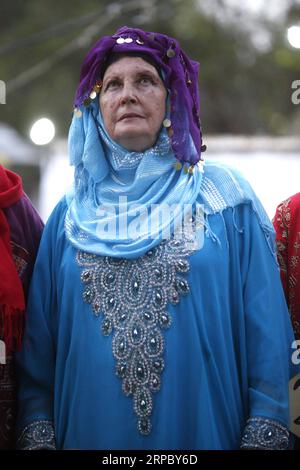 (190619) -- BEIRUT, June 19, 2019 -- Models pose for a photo on a ...