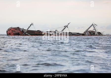 Shipwreck of smuggling cargo Captain Ufuk, capsized & sank in Manila ...