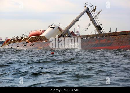 Shipwreck of smuggling cargo vessel Captain Ufuk that capsized & sank ...