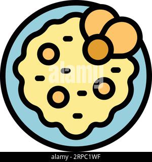 Top view hummus plate icon outline vector. Tahini day. Paste bowl Stock ...