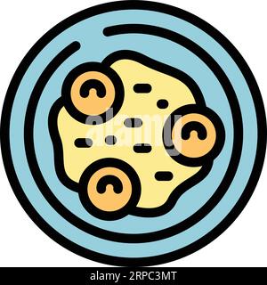 Top view hummus icon outline vector. Tahini day. Olive vegetable Stock ...