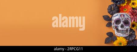 Dia de los muertos Feast flat lay, Mexican Day of the Dead holiday ...