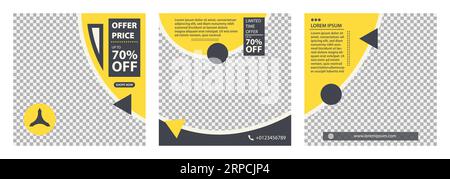 Set flyer, cover template or banner. On a black background multicolored ...