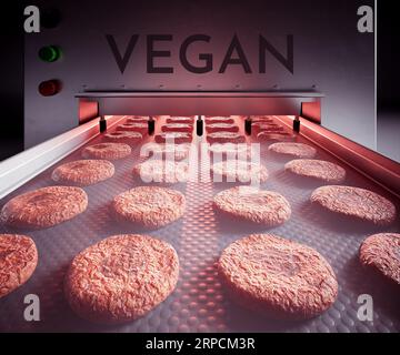 Vegan Meat Factory Production Line with Plant-Based Burger Patties and ...
