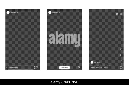 Instagram reels mockup empty screen ui blank template Stock Vector ...