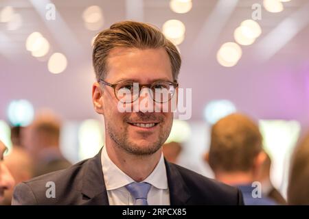 04 September 2023, Brandenburg, Schwarzheide: Sebastian Jureczek, CEO ...