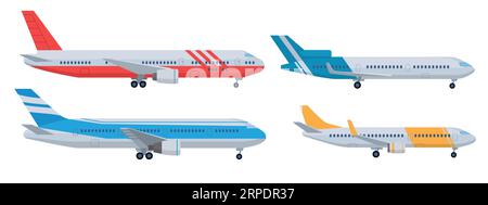 Cartoon set of private, civil aircraft. Vector illustration isolated on ...