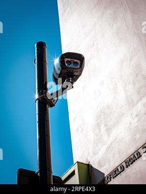 A camera used to enforce London's Ultra Low Emission Zone in Wandsworth ...