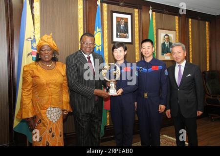 (190823) -- WINDHOEK, Aug. 23, 2019 -- Chinese astronauts, Liu Yang ...