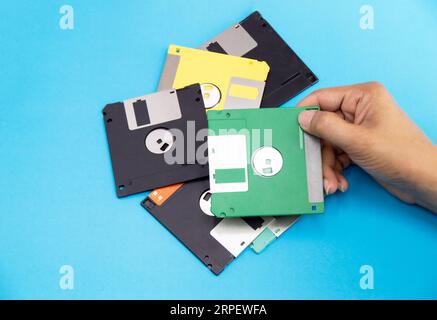 Floppy disks were popular around the world in the 90s. The early days ...