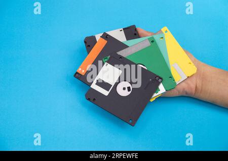 Floppy disks were popular around the world in the 90s. The early days ...