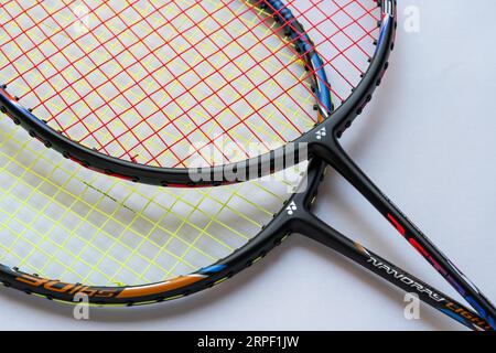 Doha, Qatar - September 4, 2023: Yonex badminton racket isolated on ...