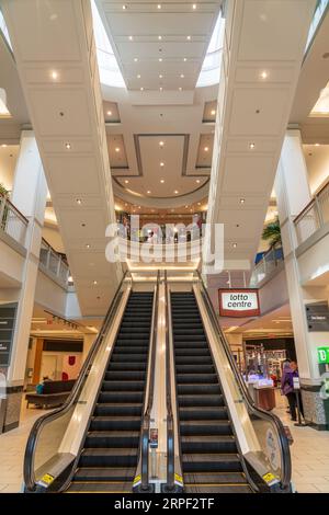 Interior of the Hudson's Bay Mall at the Bay Center Shopping Center in ...