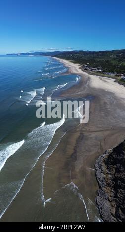Aerial drone photo of Proposal Rock outside Neskowin on the Oregon ...