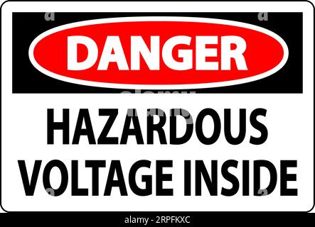 Hazardous voltage inside danger sign. Devices in this panel store electrical energy. Safety ...
