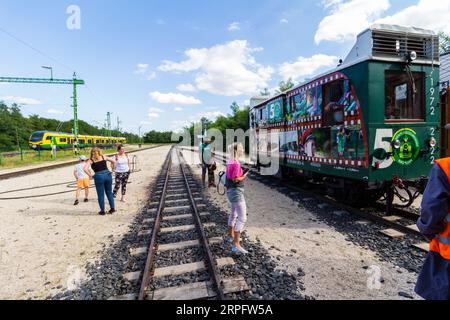 Dmot 953 railcar, manufactured in 1940, used by the Nagycenki Szechenyi ...