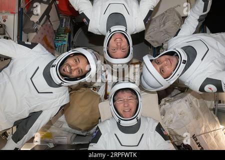 In this photo provided by NASA, the SpaceX Crew Dragon Freedom capsule ...