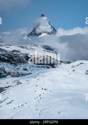 The Iconic Matterhorn mountain after a fresh fall of snow in late ...