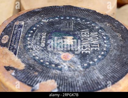 Whole wheels of Monte Veronese cheese Stock Photo - Alamy