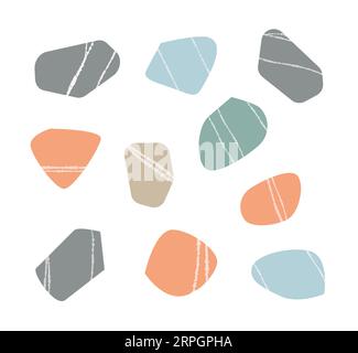 Abstract stone texture. Small pebbles in multicolored colors in cartoon ...