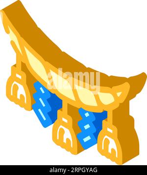 shimenawa rope shintoism color icon vector illustration Stock Vector ...