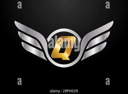 English alphabet with wings logo design. Car and automotive vector logo ...