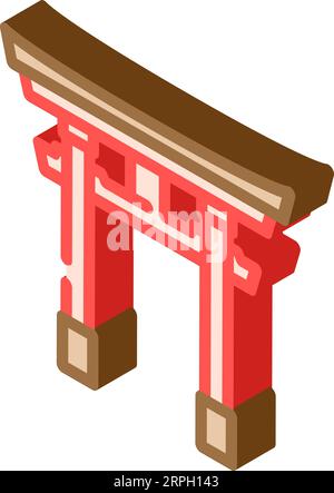 Torii gate of a Japanese shrine, isometric icon, Vector Illustration Stock Vector Image & Art ...
