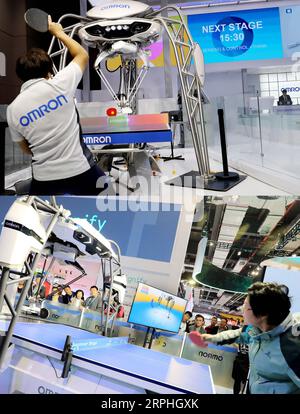 A photo shows a table tennis robot "FORPHEUS" rallying while ...