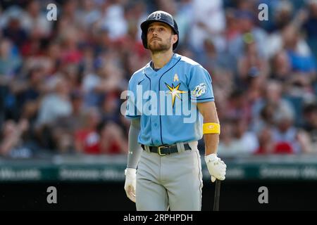 Tampa Bay Rays' Brandon Lowe rounds the bases after hitting a three-run ...