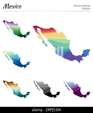 Mexico map. Geometric style country outline. Artistic violet vector ...