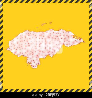 Honduras closed - virus danger sign. Lockdown country icon. Black ...