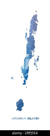 Polygonal map of Andaman Islands. Geometric illustration of the island ...