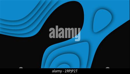 Blue cutted abstract background pattern of lines and waves Stock Photo ...