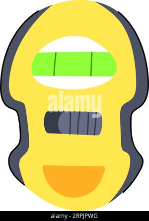 Cartoon Illustration of Worker with Spirit Level or Measuring Stock ...