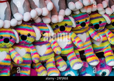 Rainbow Teddy Bears Woodstock Fair Woodstock, Connecticut, USA Stock ...