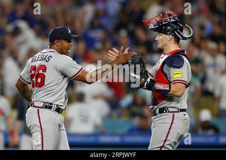 Atlanta Braves' Sean Murphy celebrates with teammates after hitting a ...