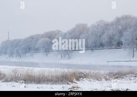 Rime scenery in Harbin City, northeast China's Heilongjiang Province ...