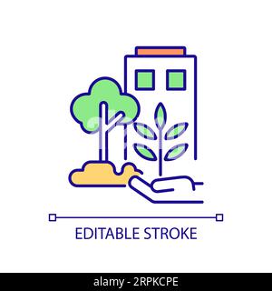 2D customizable biophilic design line icon concept Stock Vector Image ...