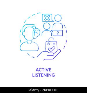Active listening blue gradient concept icon Stock Vector Image & Art ...